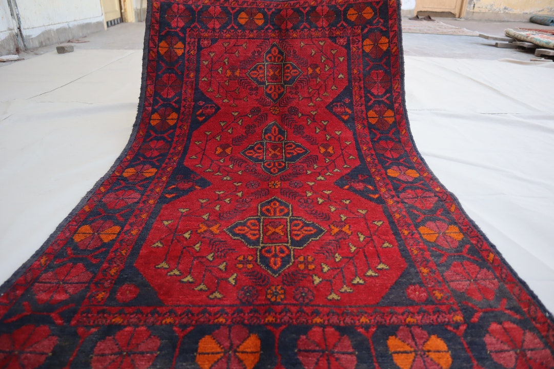 Afghan Bukhara Rug 2'8x4'5 Oriental Turkmen Hand-knotted Rug 80x130 Cm ...
