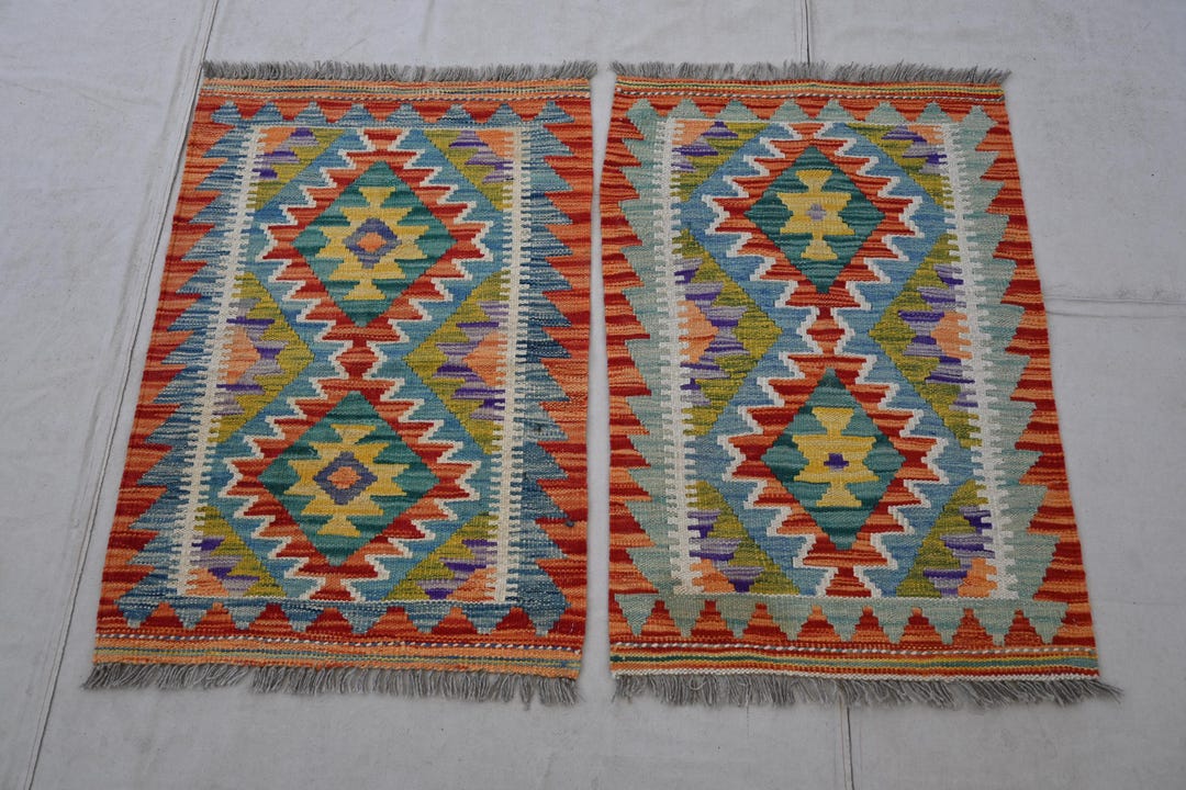 Small Twin Rugs 2x3 Flatweave Kilim Rug, Handmade Wool Rug, Maimana Rug ...