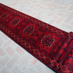 33 Ft Extra Long Runner Rug, Afghan Handmade Wool Turkmen Wheat Design ...