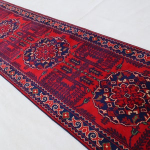 33 Ft Extra Long Runner Rug, Afghan Handmade Wool Turkmen Wheat Design ...