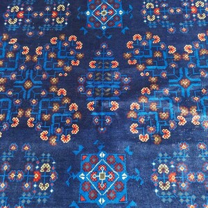 7x10 Navy Blue Bukhara Rug 6'7x9'9 Ft Top Quality Afghan Handmade Wool ...