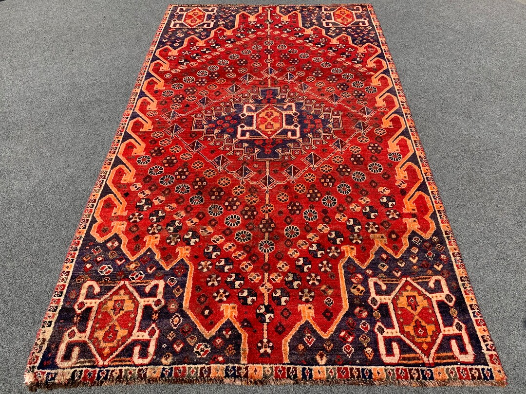 Collectors Piece 4x7 Vintage Caucasian Rug, Afghan Handmade Pictorial ...