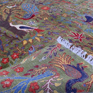 6'4x9'9 Ft Shrek Green Pictorial Rug, Top Quality Afghan Handmade Wool ...