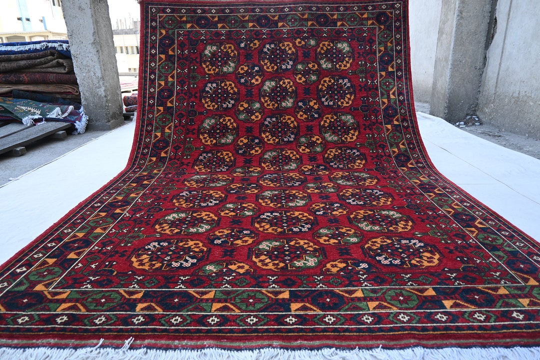 10x7 Turkmen Tekke Ersari Rug, Tribal Afghan Handmade Vintage Area Rug ...