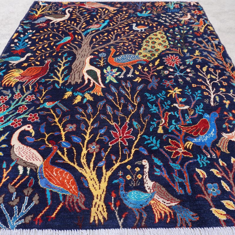Afghan Handmade Rug Birds - Etsy