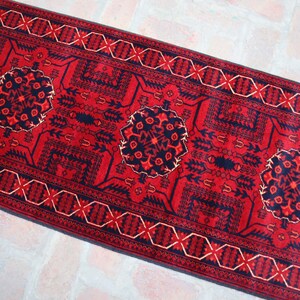 33 Ft Extra Long Runner Rug, Afghan Handmade Wool Turkmen Wheat Design ...