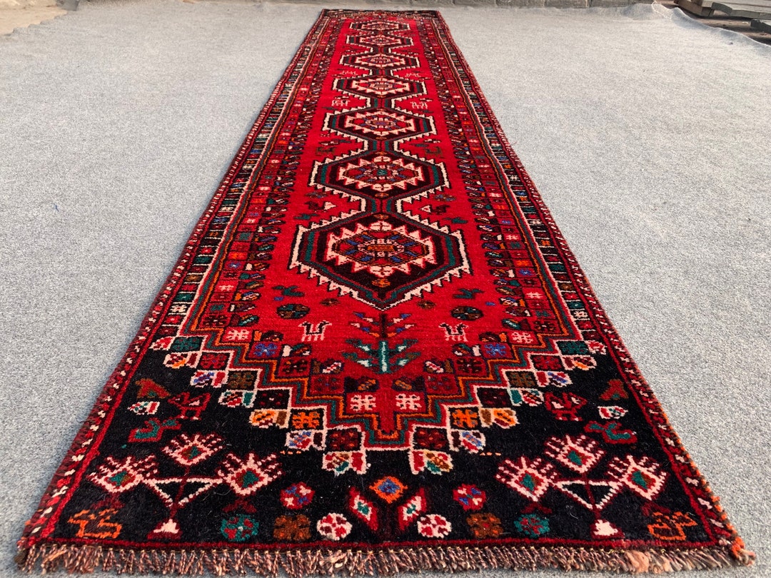 2x10 Ft Afghan Vintage Runner Rug, Turkmen Tribal Handmade Wool ...