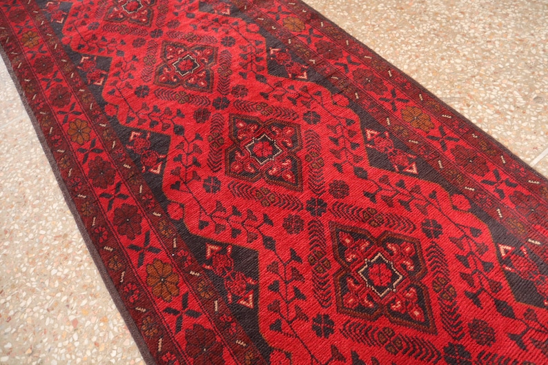 10 Ft Runner Rug 3x10 Turkmen Hand-knotted High Pile Soft Wool Carpet ...
