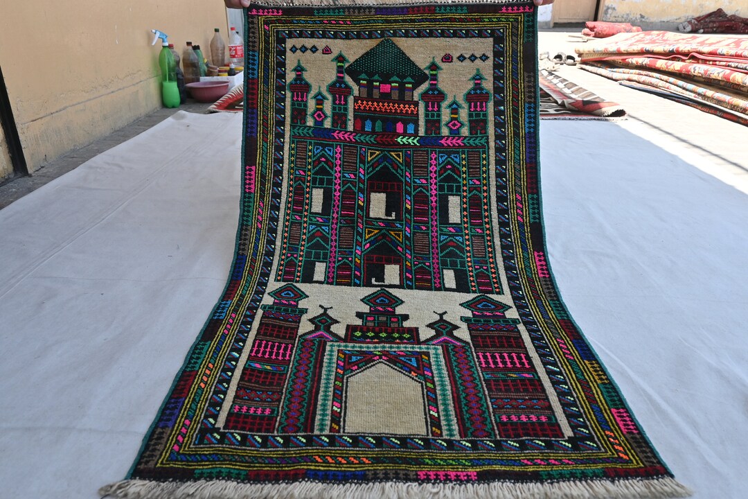 2x4 Vintage Prayer Rug 65x115 Cm Handmade Wool Prayer Rug, Turkish ...