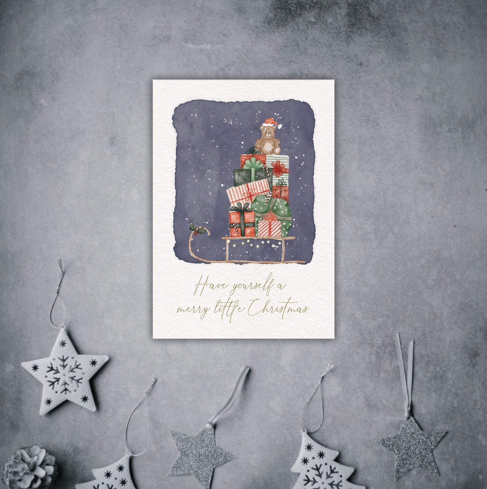 Individual Christmas Card | Hand Illustrated Watercolour | Luxury ...