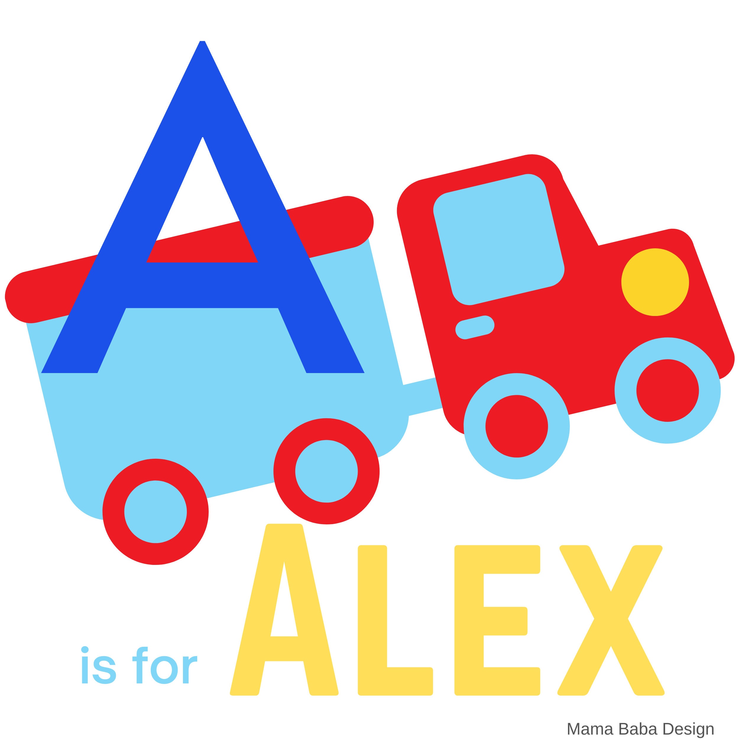 Boys A is for Alex Toddler Tee Shirt Personalised | Etsy