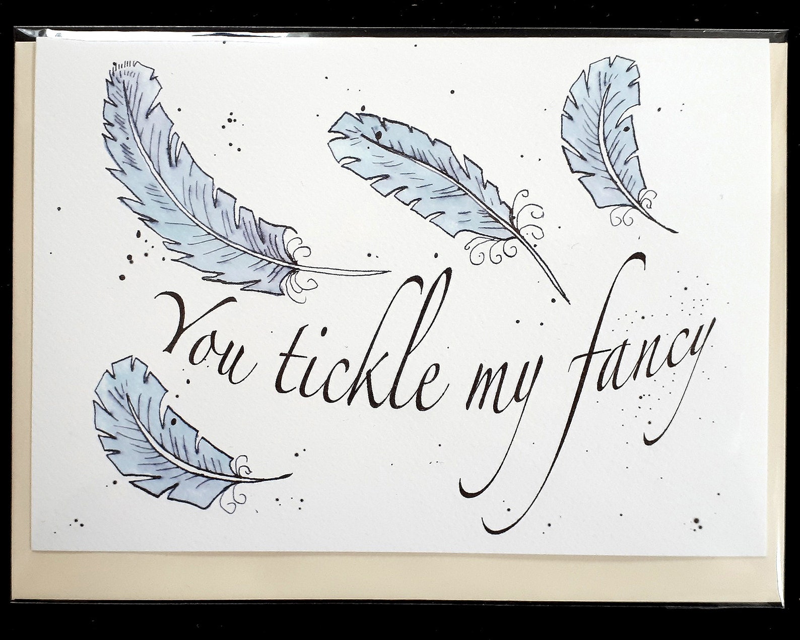You Tickle My Fancy Greetings Card, Cheeky Feather Love Card, Card for ...