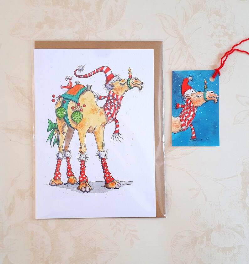 Camel Christmas Card, Fun Charity Card, Macmillan Cancer Card, Happy ...