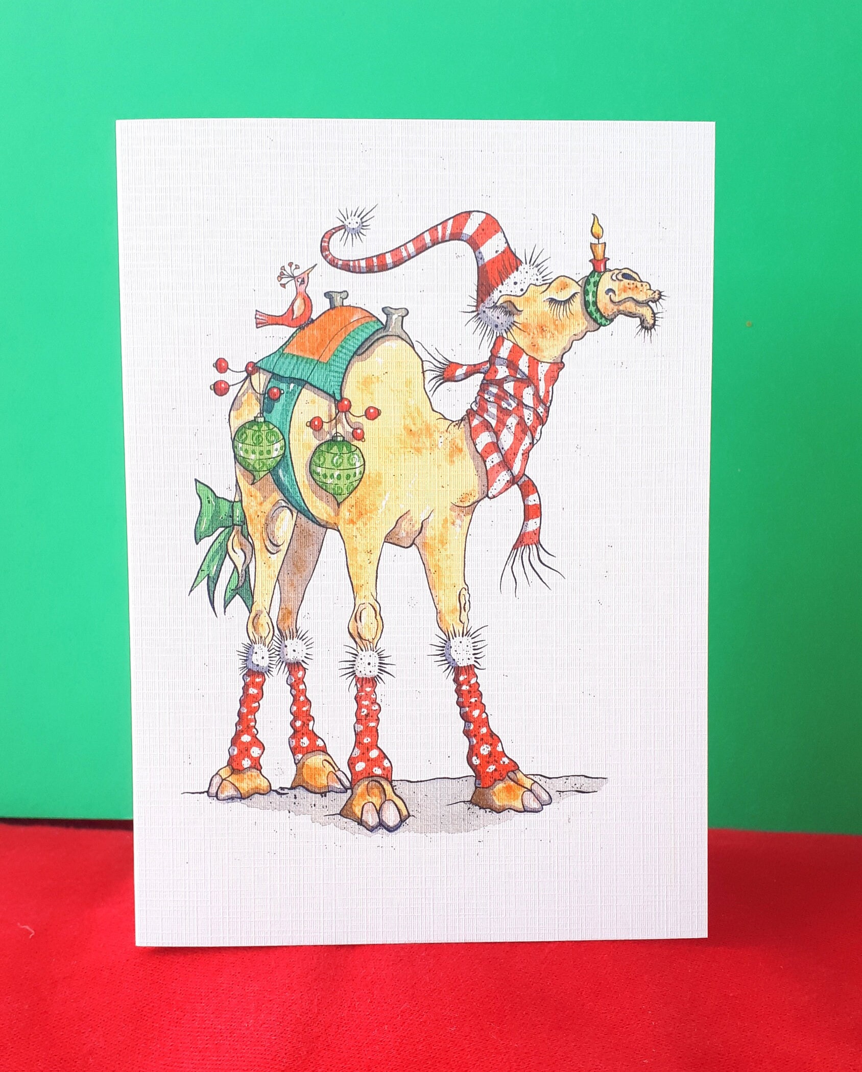 Camel Christmas Card, Fun Charity Card, Macmillan Cancer Card, Happy ...
