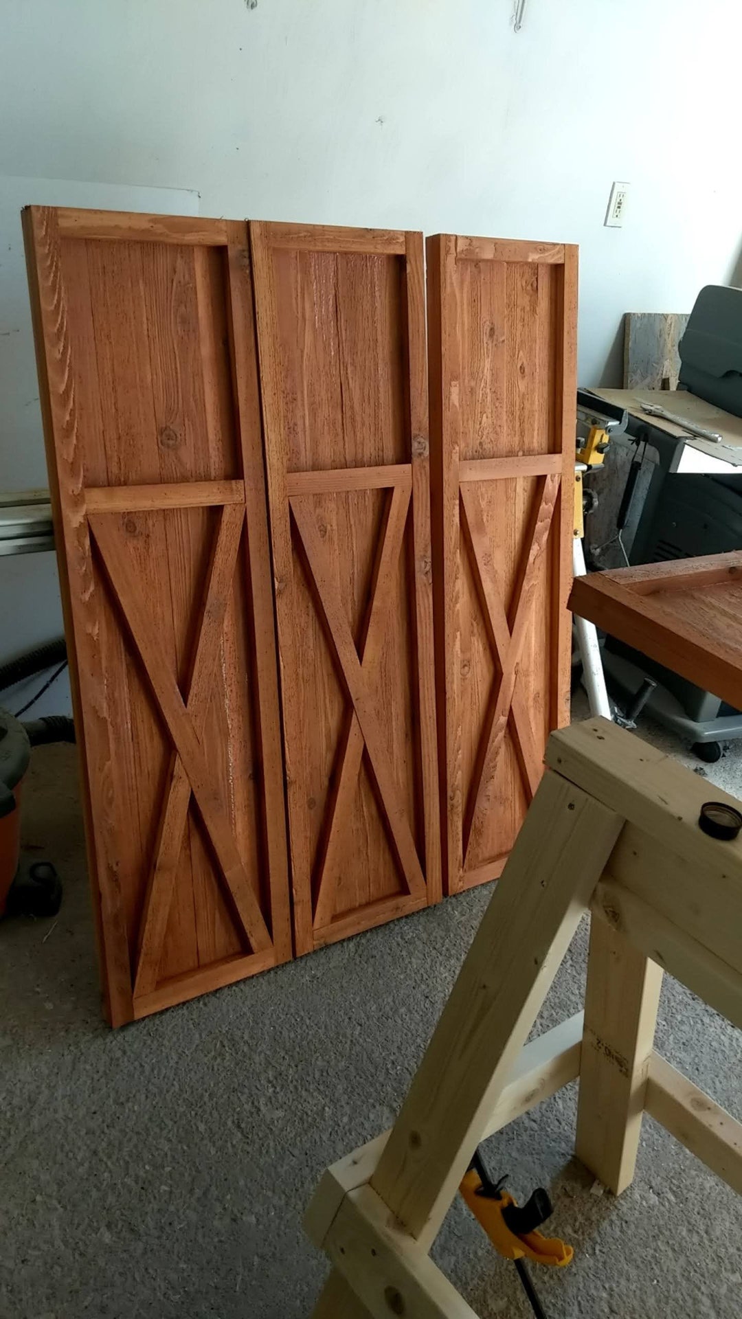 Custom Fabricated Cedar Shutters - X Pattern - Custom Stain Available ...