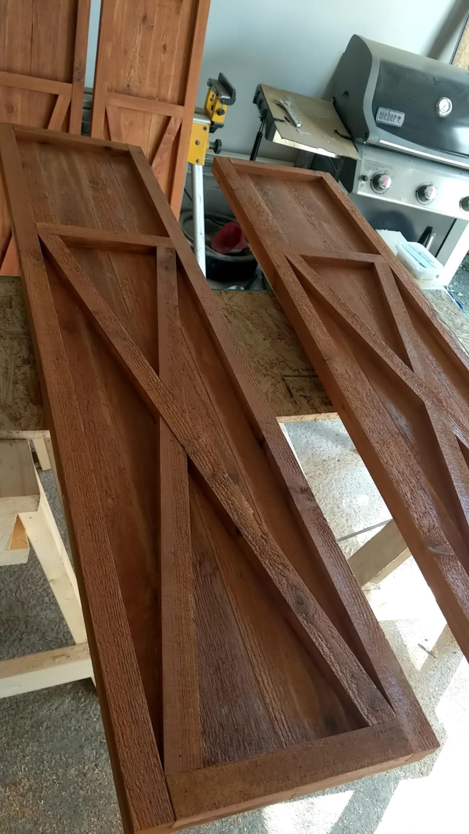 Custom Fabricated Cedar Shutters - X Pattern - Custom Stain Available ...