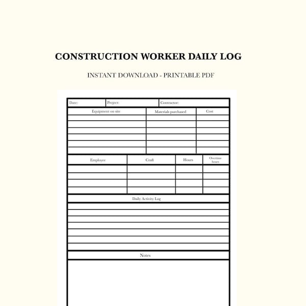 Daily Work Log - Etsy