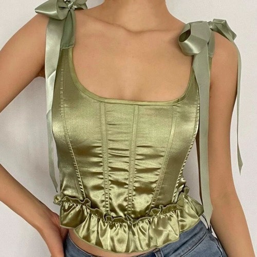 Vintage Y2k Corset Tops E Girl Sexy Crop Tops Y2k Clothing 90s Etsy