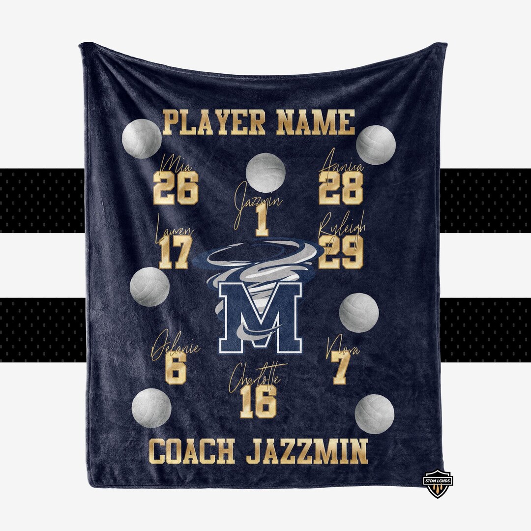 Custom Volleyball Team Blankets – Personalized With Name, Number & Logo ...