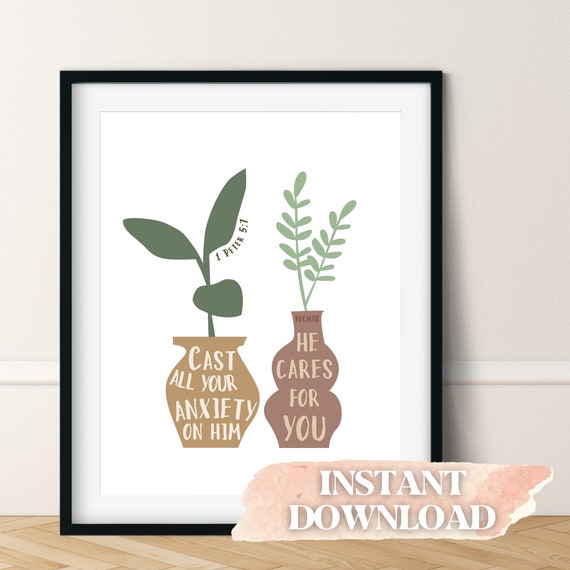 Printable Wall Art BIBLE Verse 1 Peter 57 Christian Poster | Etsy