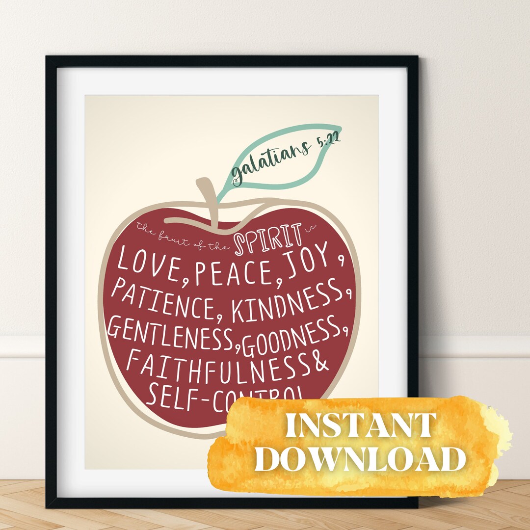 Printable Wall Art, Galatians 522, the Fruit of the Spirit, Bible Verse ...