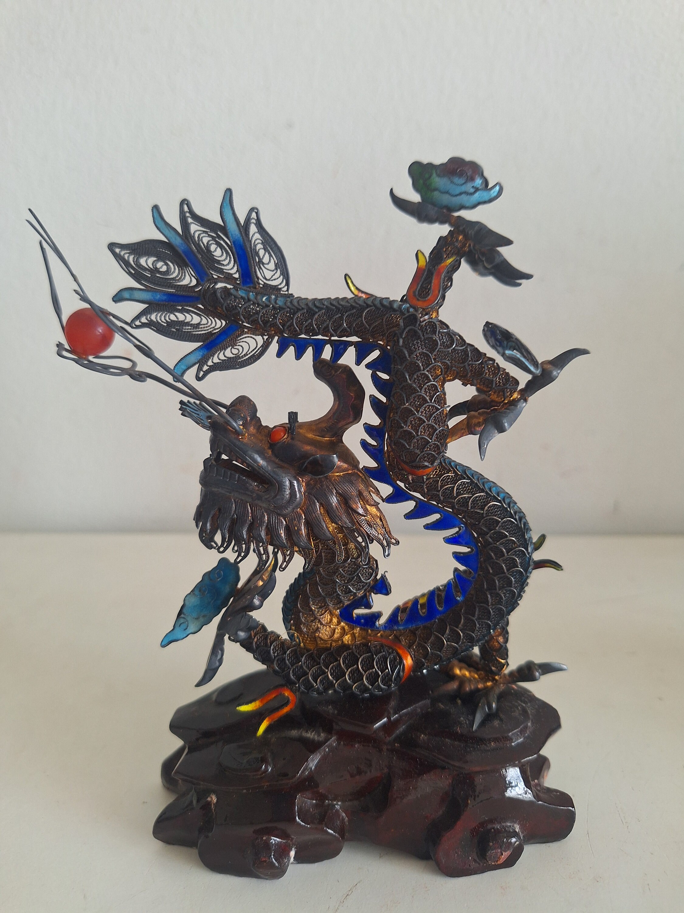 Vintage Sterling Silver Dragon Figurine Sculpture - Etsy