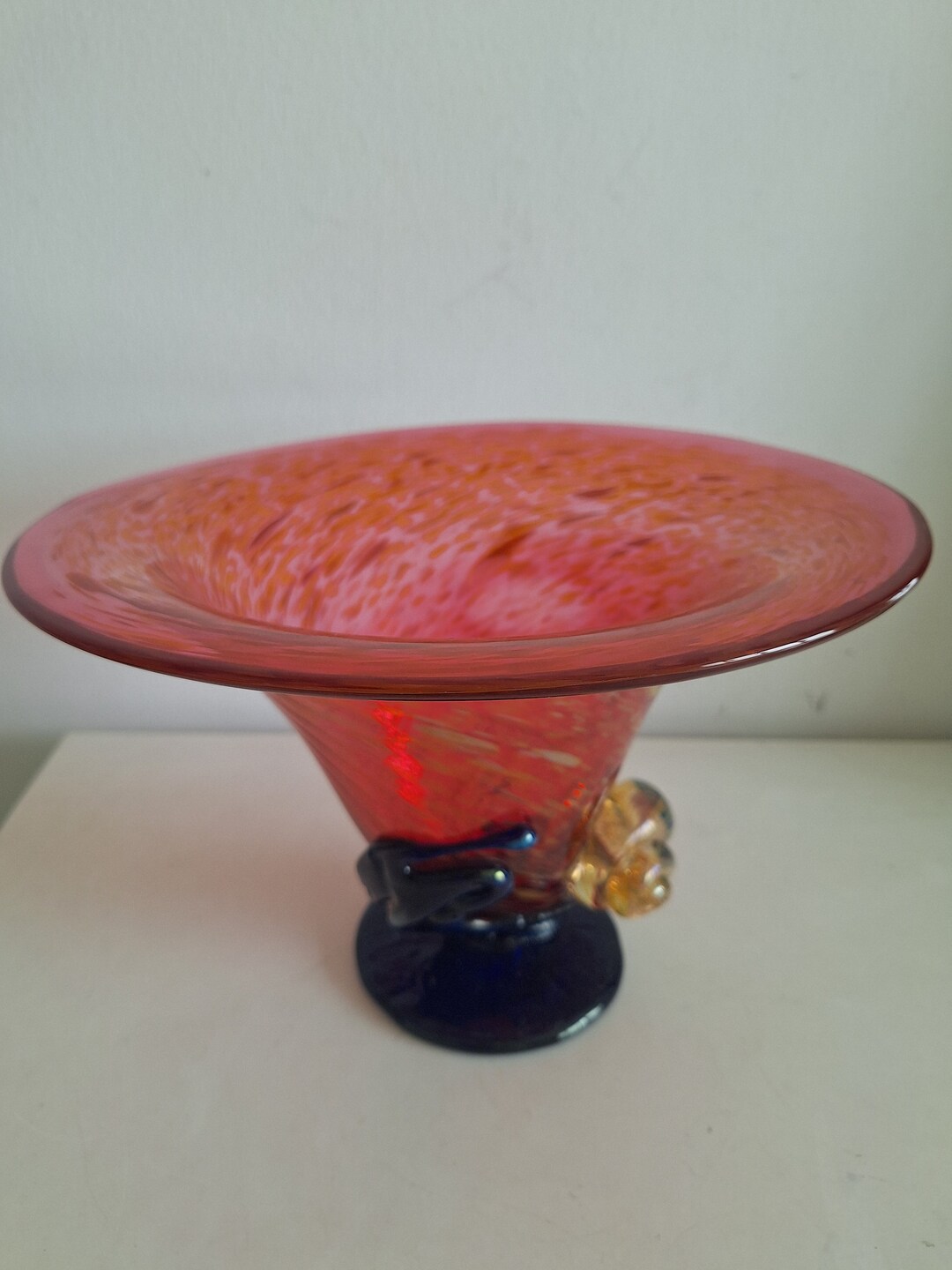 Super Rare Designer Alan Fox Studio Blown Glass Vase- Signed - Etsy
