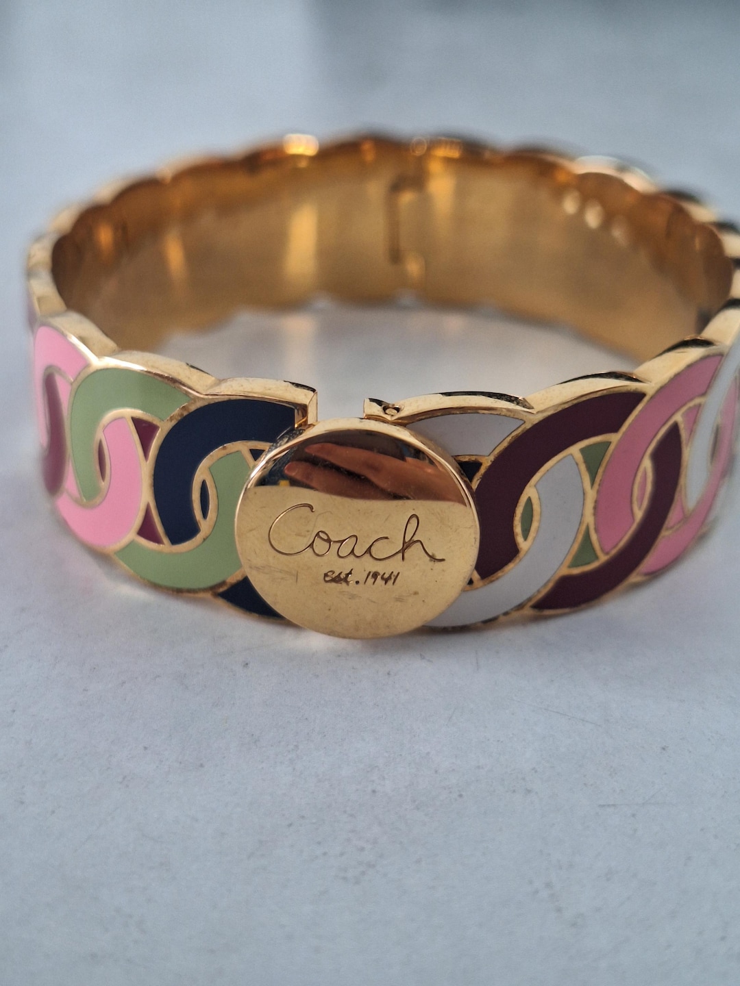 Vintage Coach Enamel Multi Colour Cuff Bracelet - Etsy