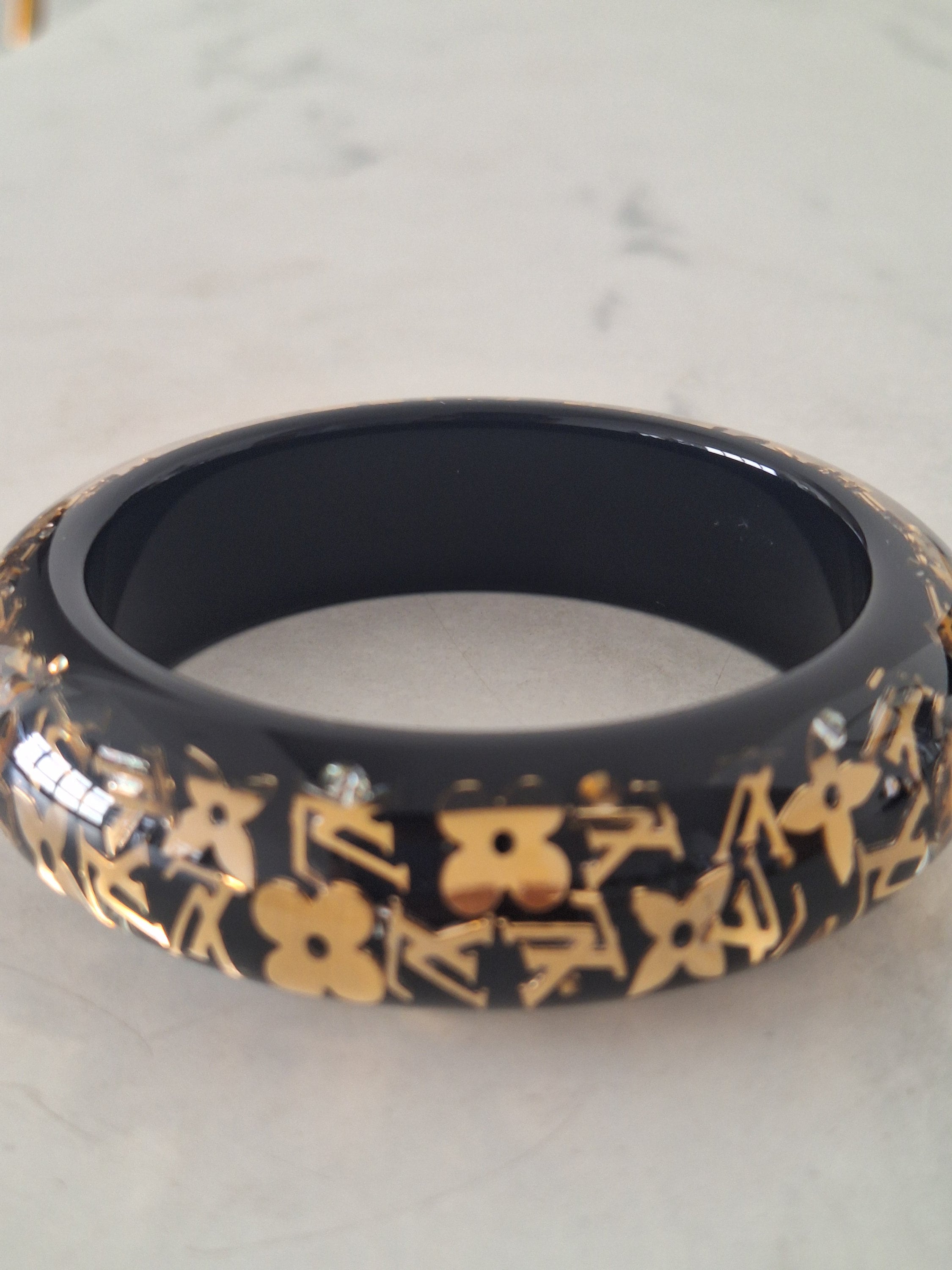 Vintage Louis Vuitton Monogram Inclusion Lucite Bangle Bracelet Etsy