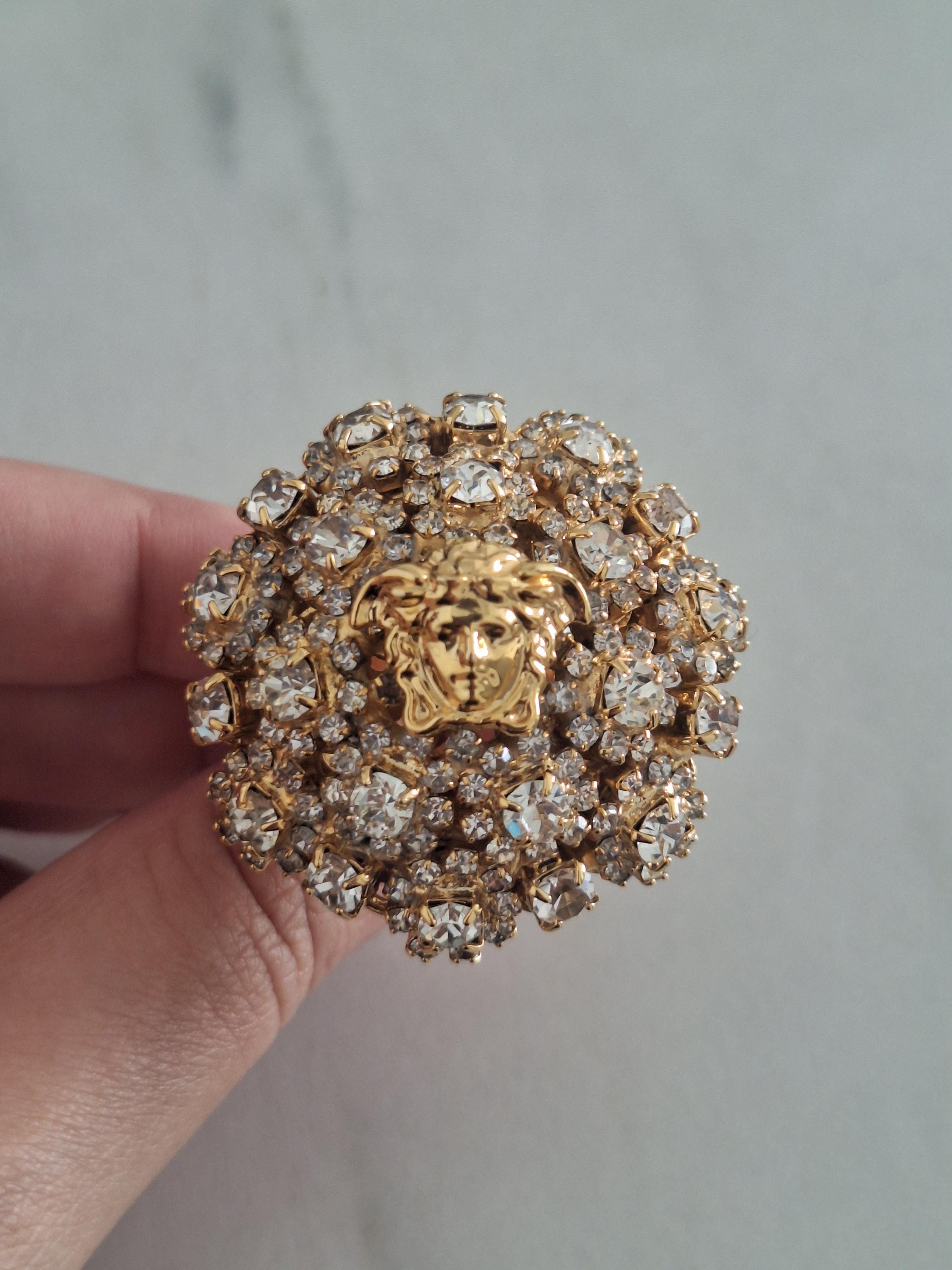 Rare Versace Medusa Crystal Statement Ring - Etsy