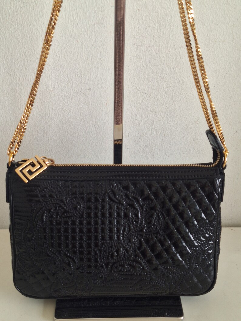 Vintage Gianni Versace Patent Leather Handbag - Etsy