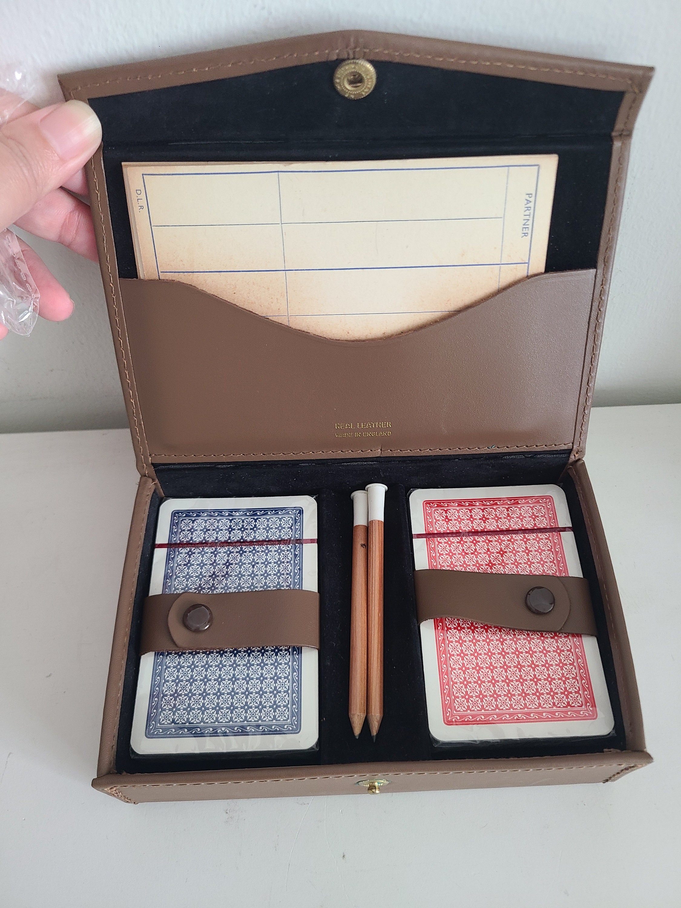 Super Rare Vintage Authentic Burberry Playing Card Set in Leather Box ...
