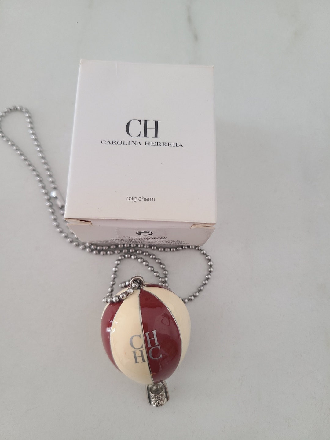RARE Vintage Carolina Herrera CHHC Hot Air Balloon Bag Charm Necklace ...
