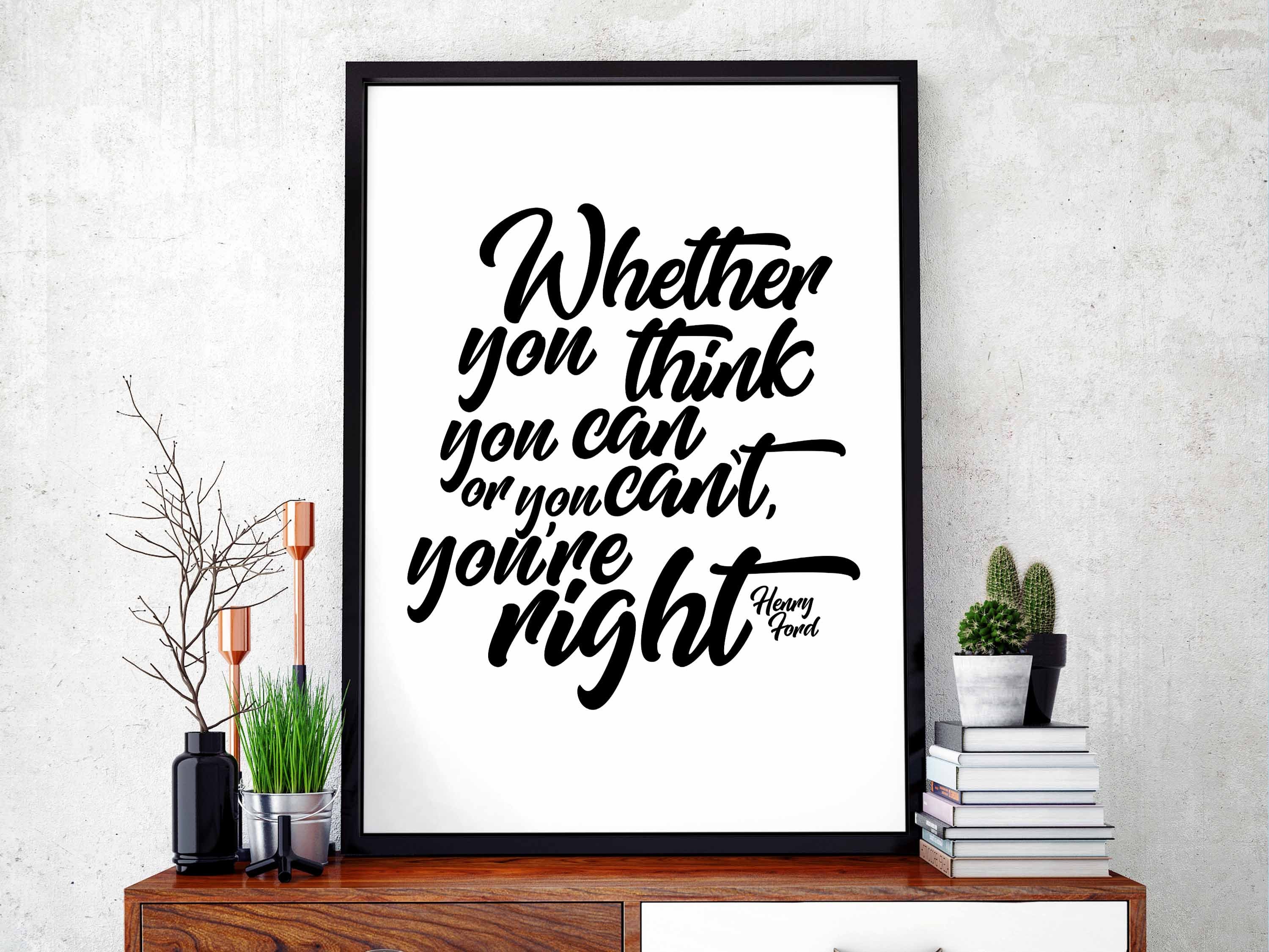 Whether you think you're right poster motivation design | Etsy