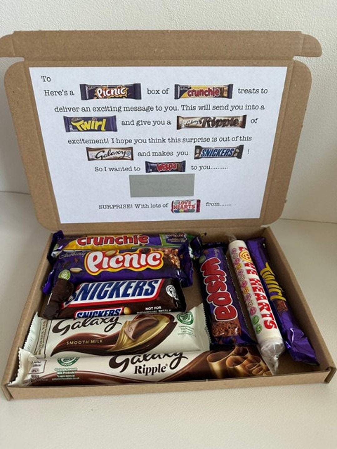 SURPRISE MESSAGE Scratch to Reveal Chocolate Box for Him/ Her - Etsy