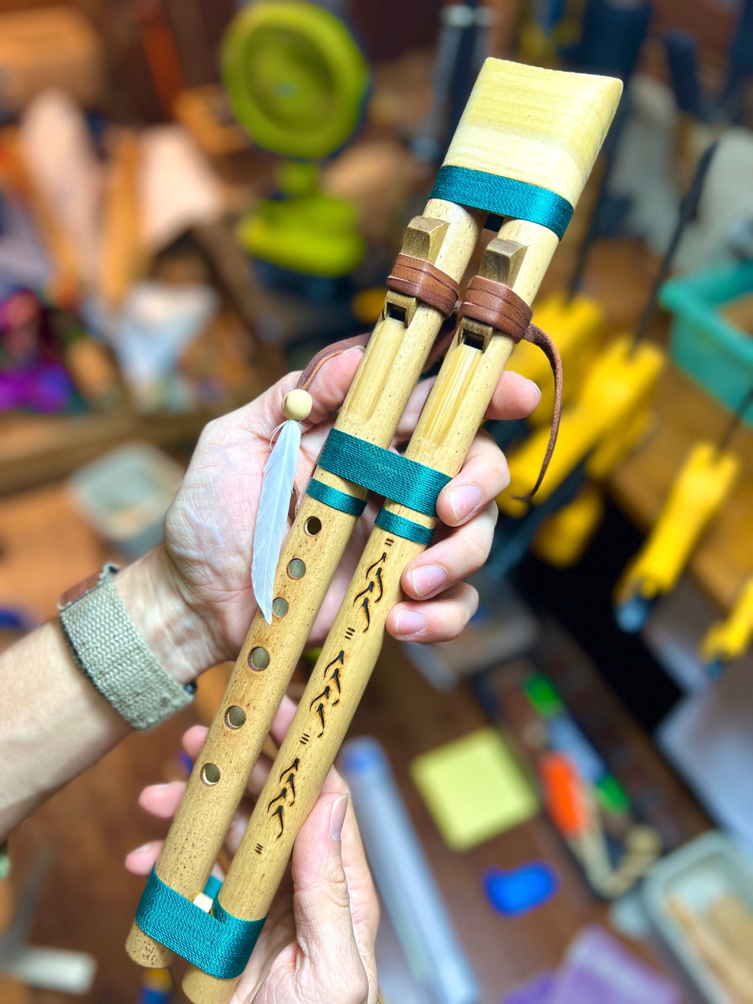 Pocket Native American Drone Bamboo Flute Sound Healing Voice Easy to ...