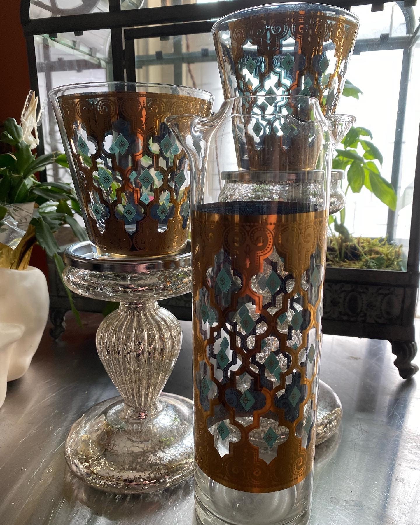 Culver Seville Pitcher Set With 2 Double Old Fashion Glasses - Etsy