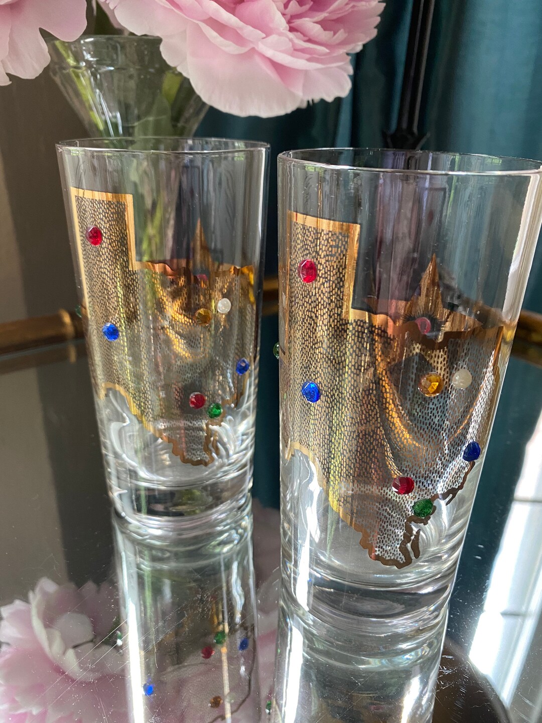 Vintage Jeweled Texas Barware/glasses - Etsy