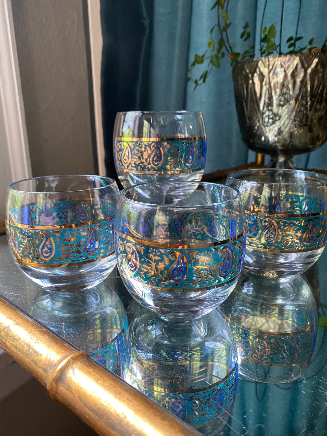 Georges Briard Sari Roly Poly Glasses, Set of Four - Etsy