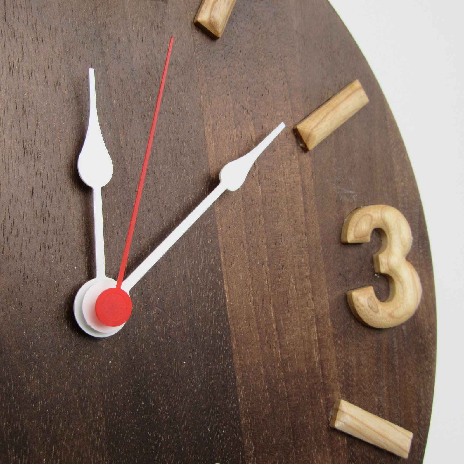 Wooden Wall Clock, Classic Wood Clock, Solid Wood. Natural Wood - Etsy