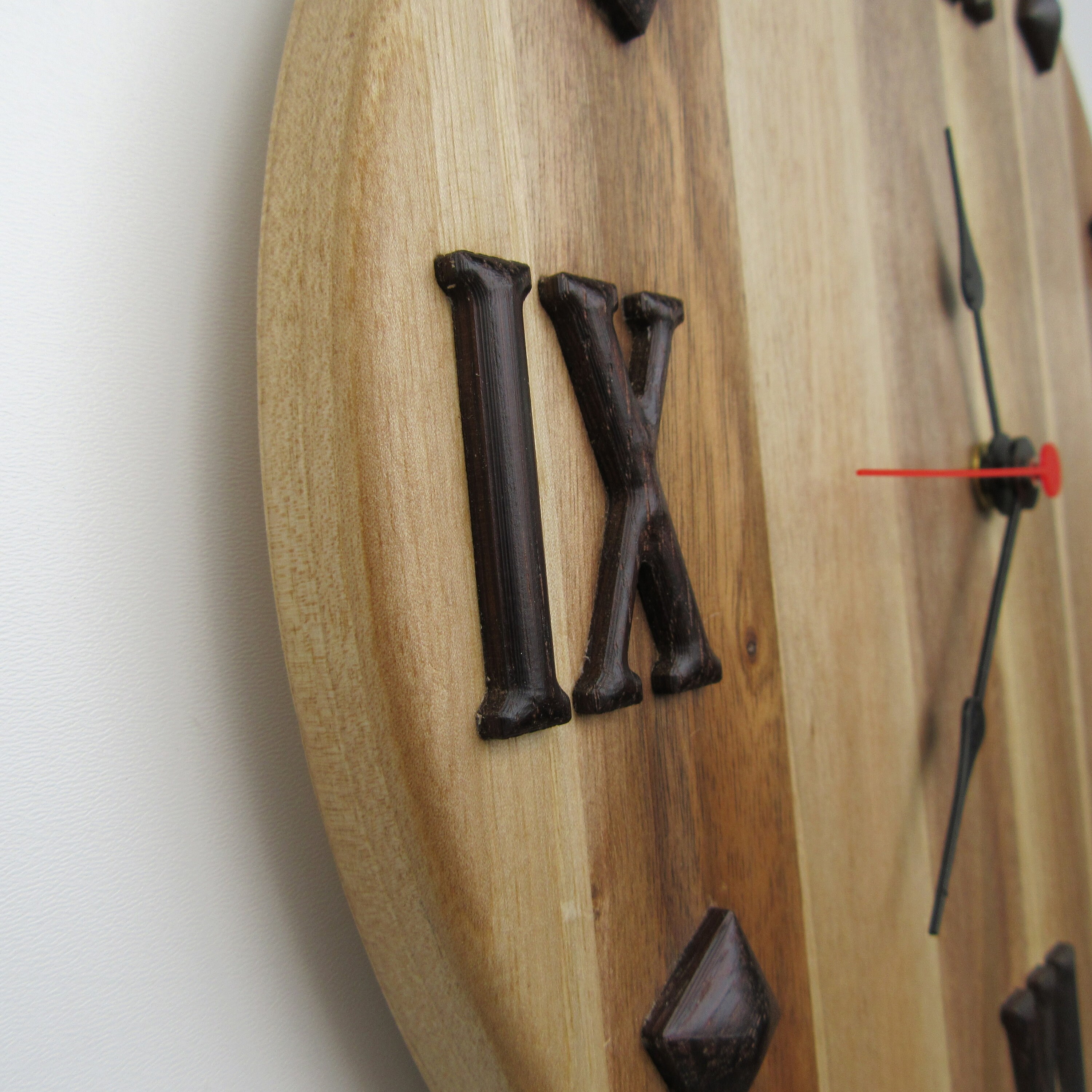 Wooden Wall Clock, Solid Wood. Natural Wood - Etsy