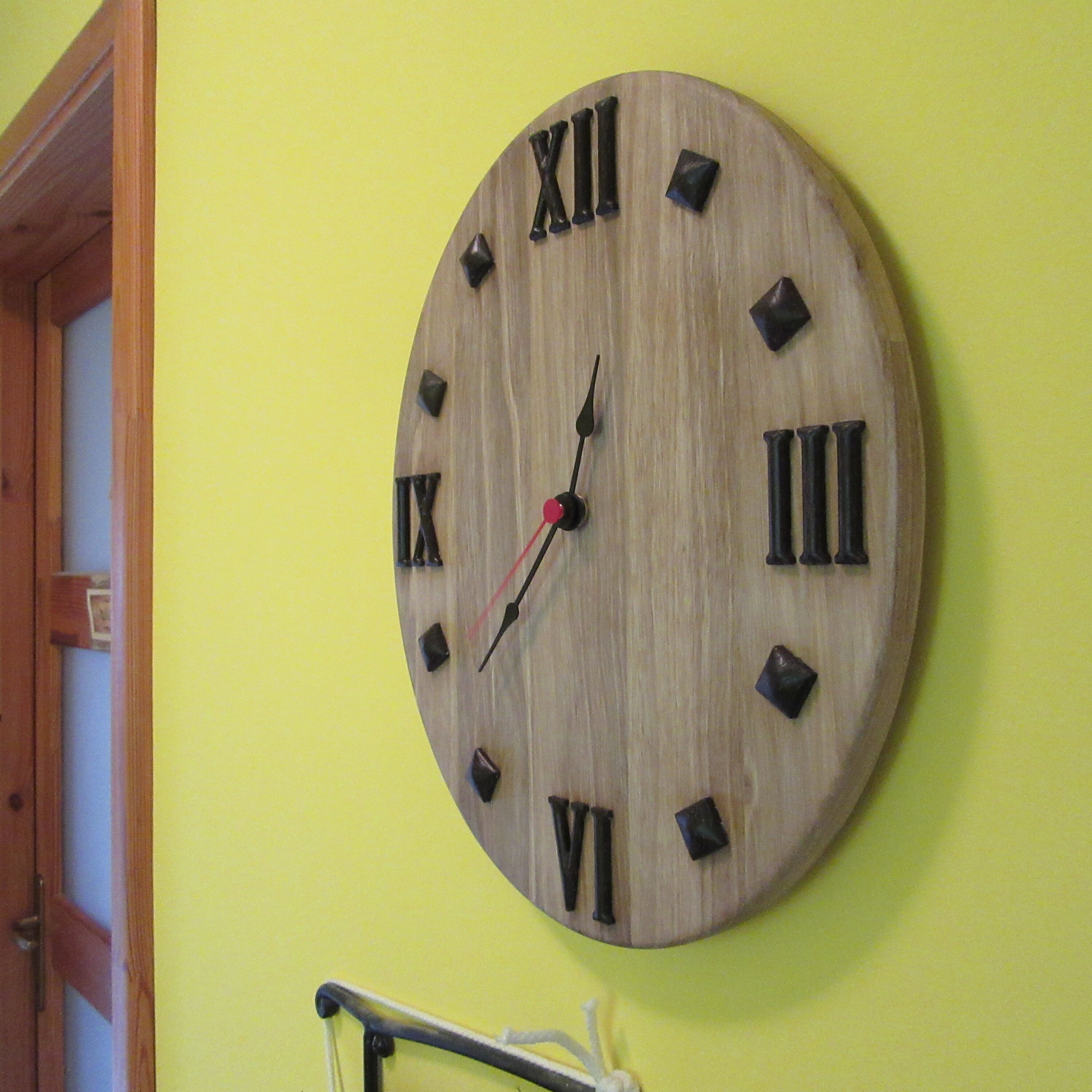 Wooden Wall Clock, Solid Wood. Natural Wood - Etsy