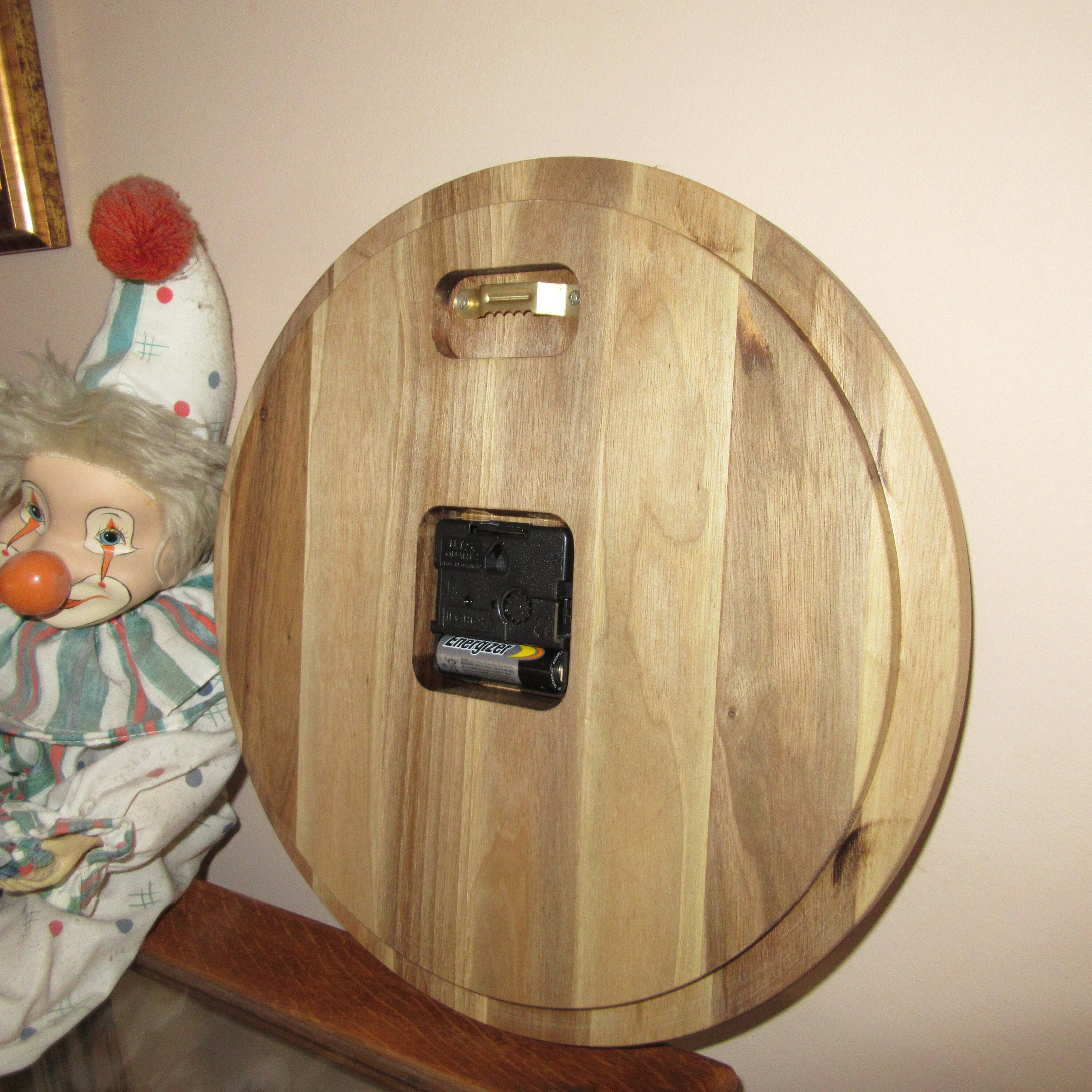 Wooden Wall Clock, Solid Wood. Natural Wood - Etsy