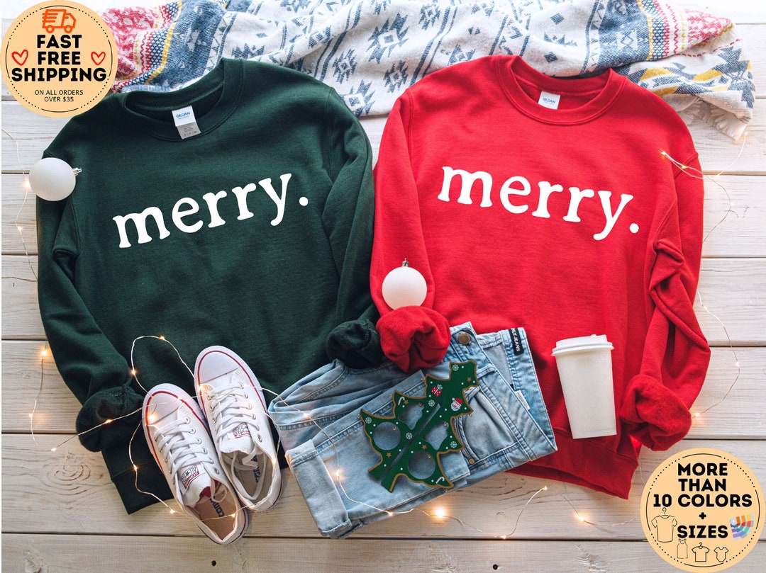 Merry Sweatshirt, Merry Christmas Sweatshirt, Christmas Matching ...