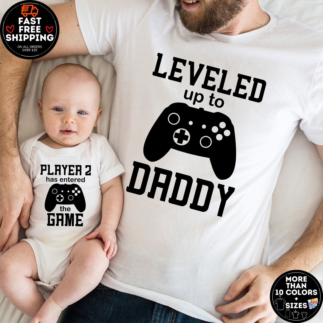 Leveled up to Daddy Shirt, First Fathers Day Gift, Matching Daddy Baby ...