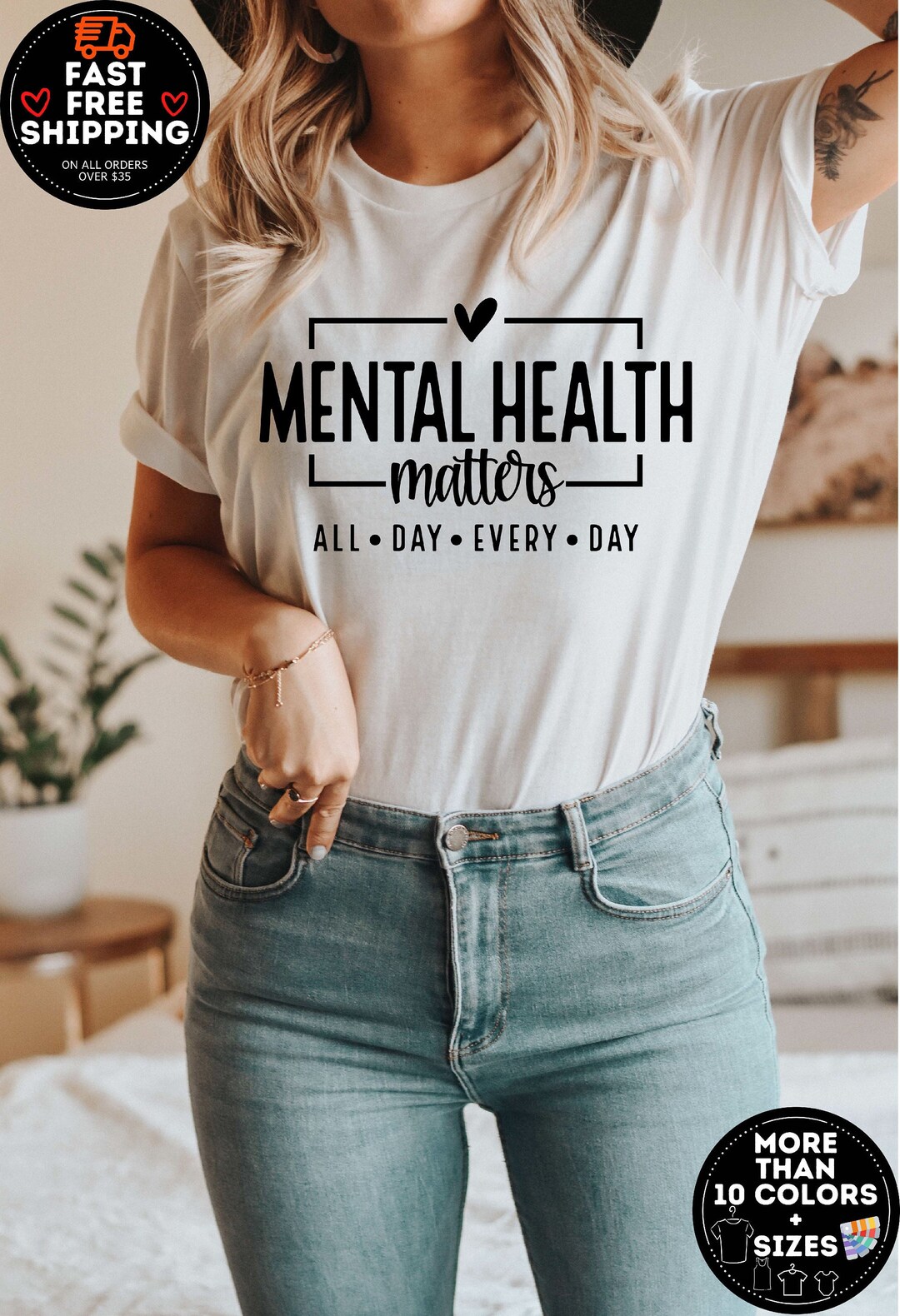 Mental Health Matters Shirt, All Day Every Day, Women Mental Health ...