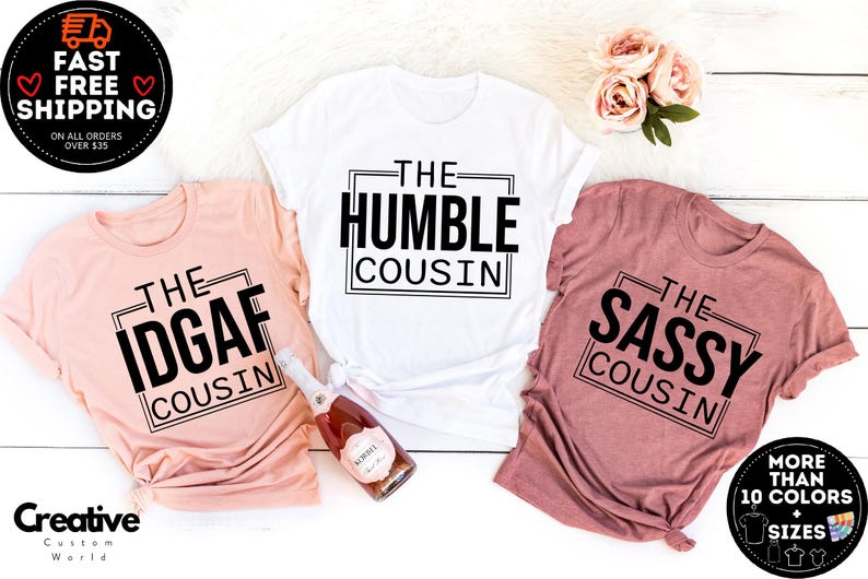 Personalized Cousin T-shirt, Cousin Crew Shirt, Funny Cousin Shirts ...