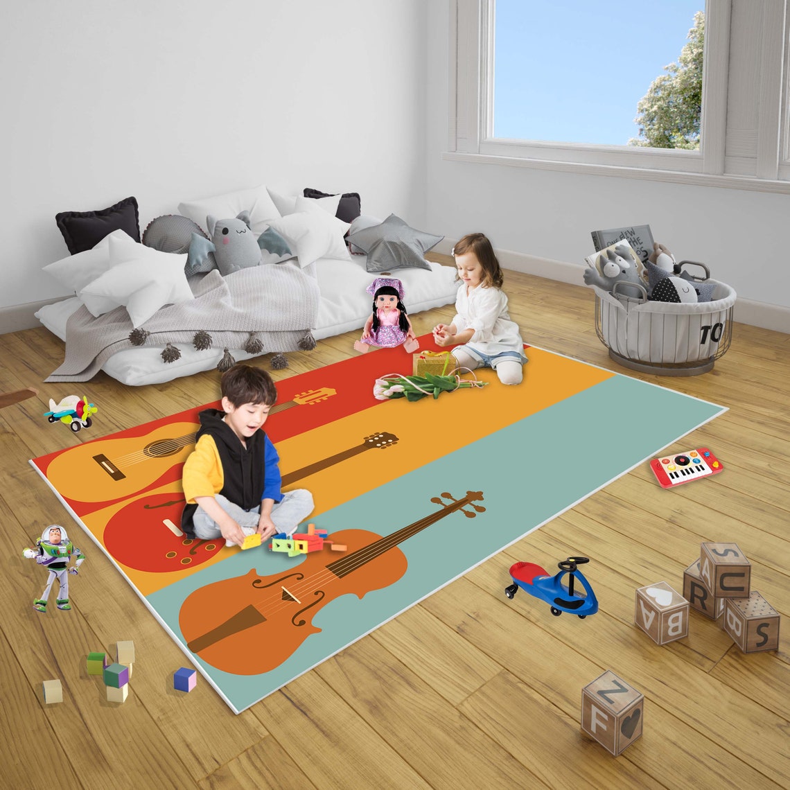 Kids Rug Kids Play Room Play Mat Living Room Rug Musical | Etsy