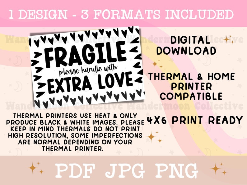 Fragile Label, Thermal Label, Small Business Sticker, Thermal Label ...