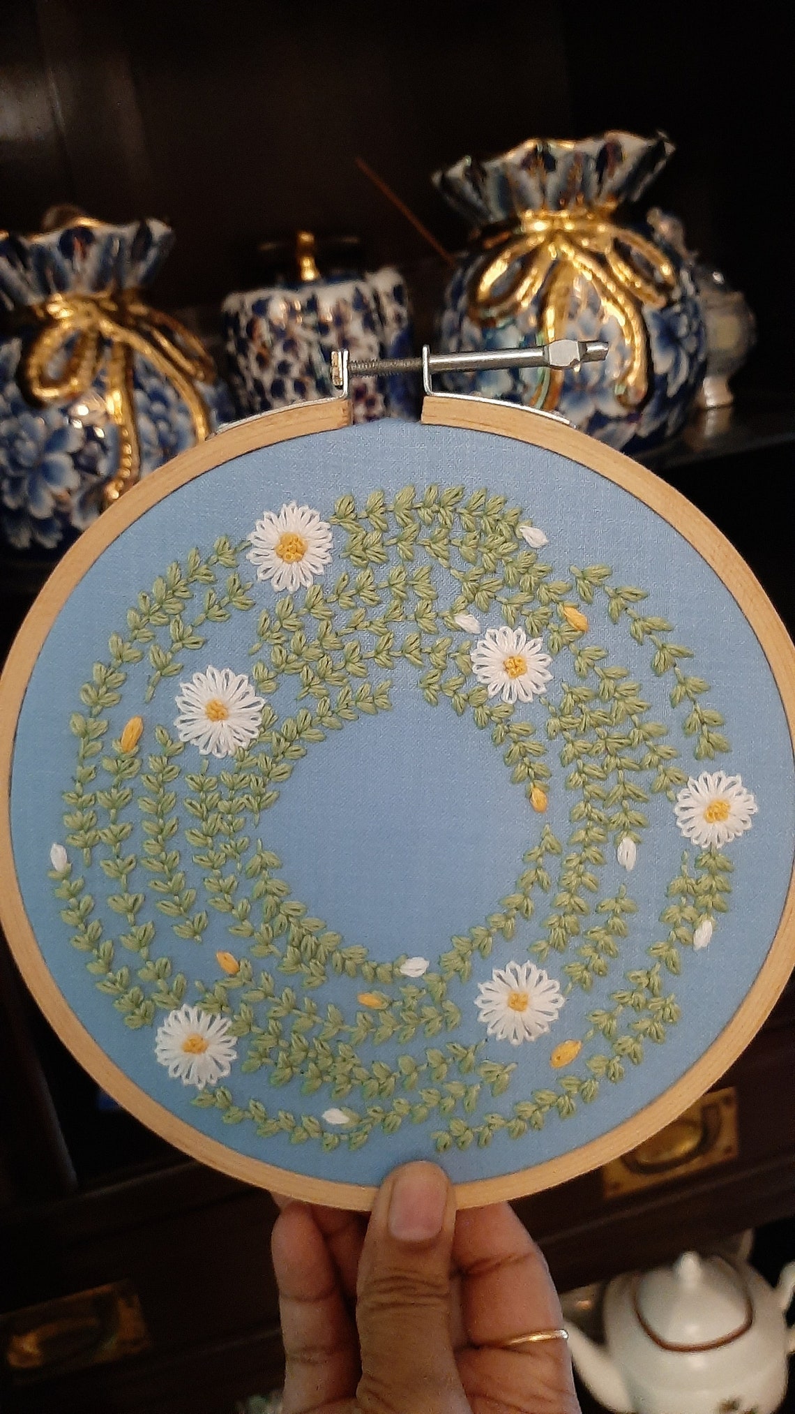 Daisy Embroidery Kit Floral Lazy Daisy Embroidery Pattern - Etsy